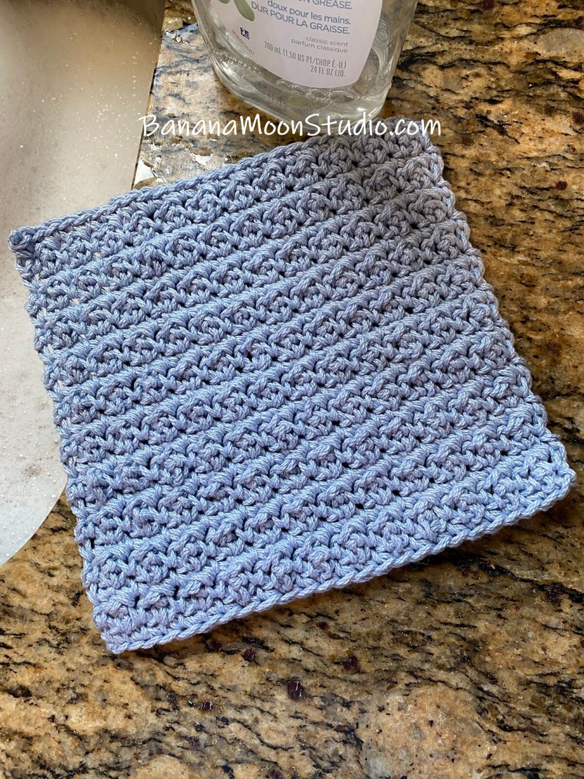Crinkle Dishcloth, a Free Crochet Dishcloth Pattern • Banana Moon Studio