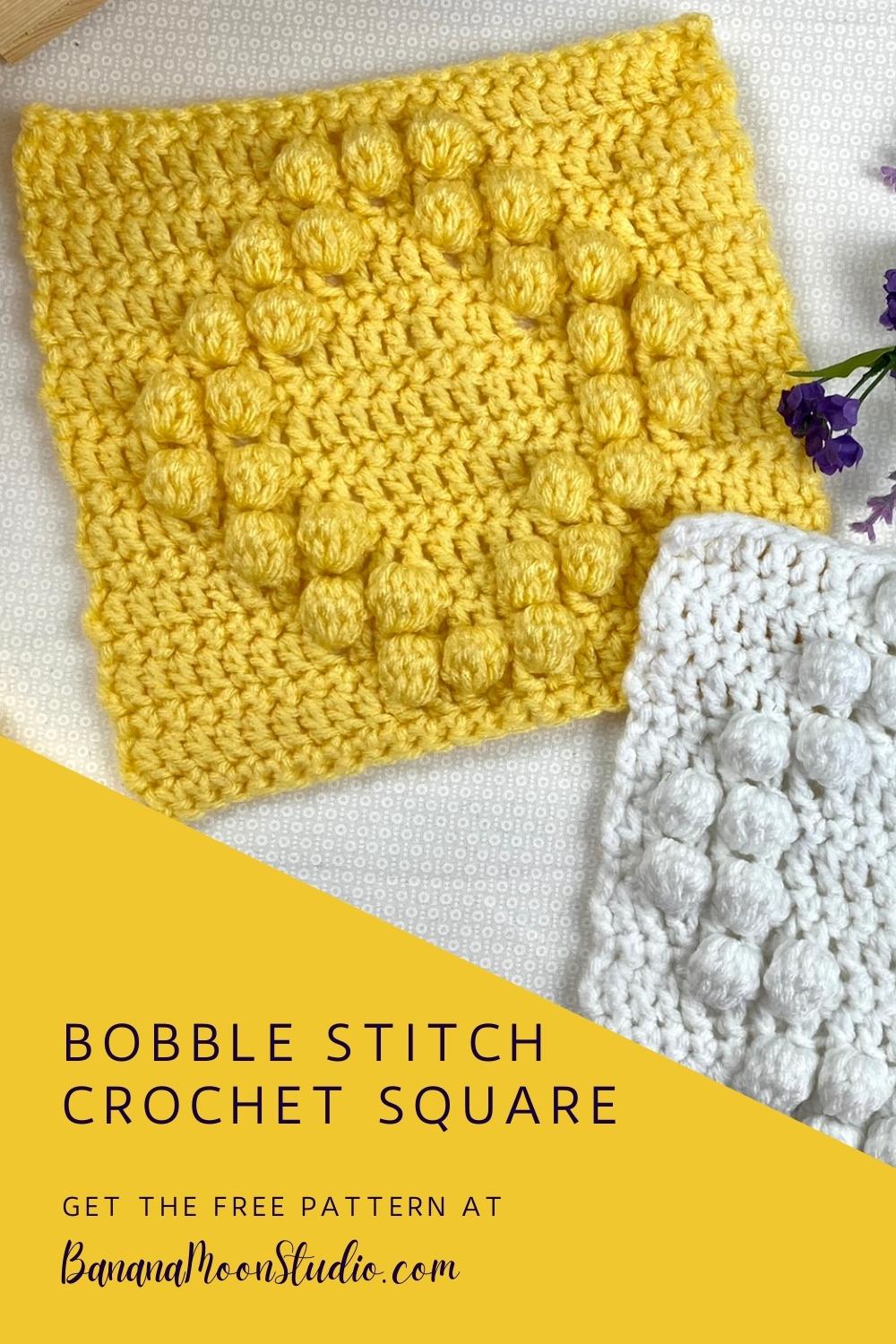 Bobble Stitch Crochet Square in 2 Sizes • Banana Moon Studio