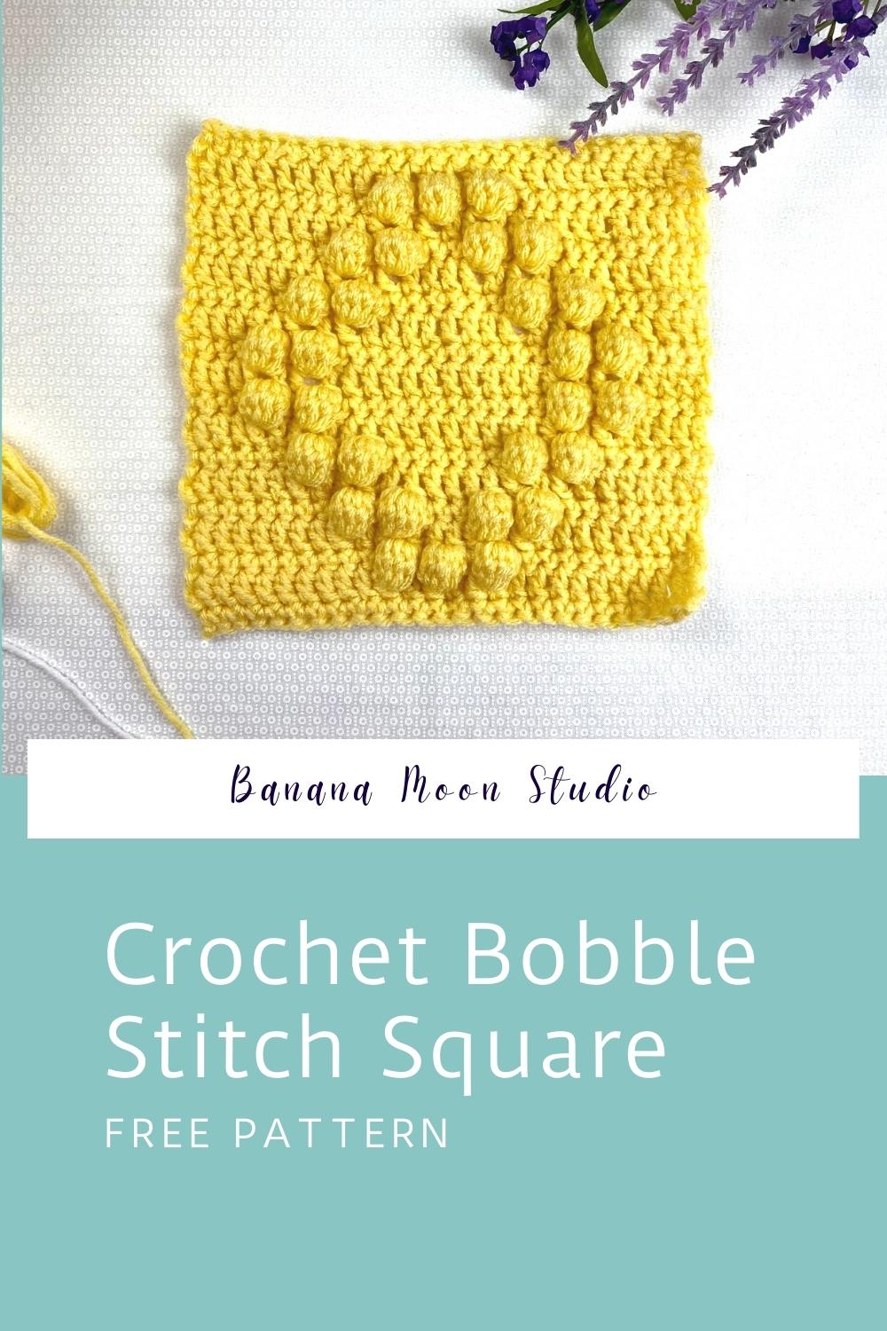 Bobble Stitch Crochet Square in 2 Sizes • Banana Moon Studio