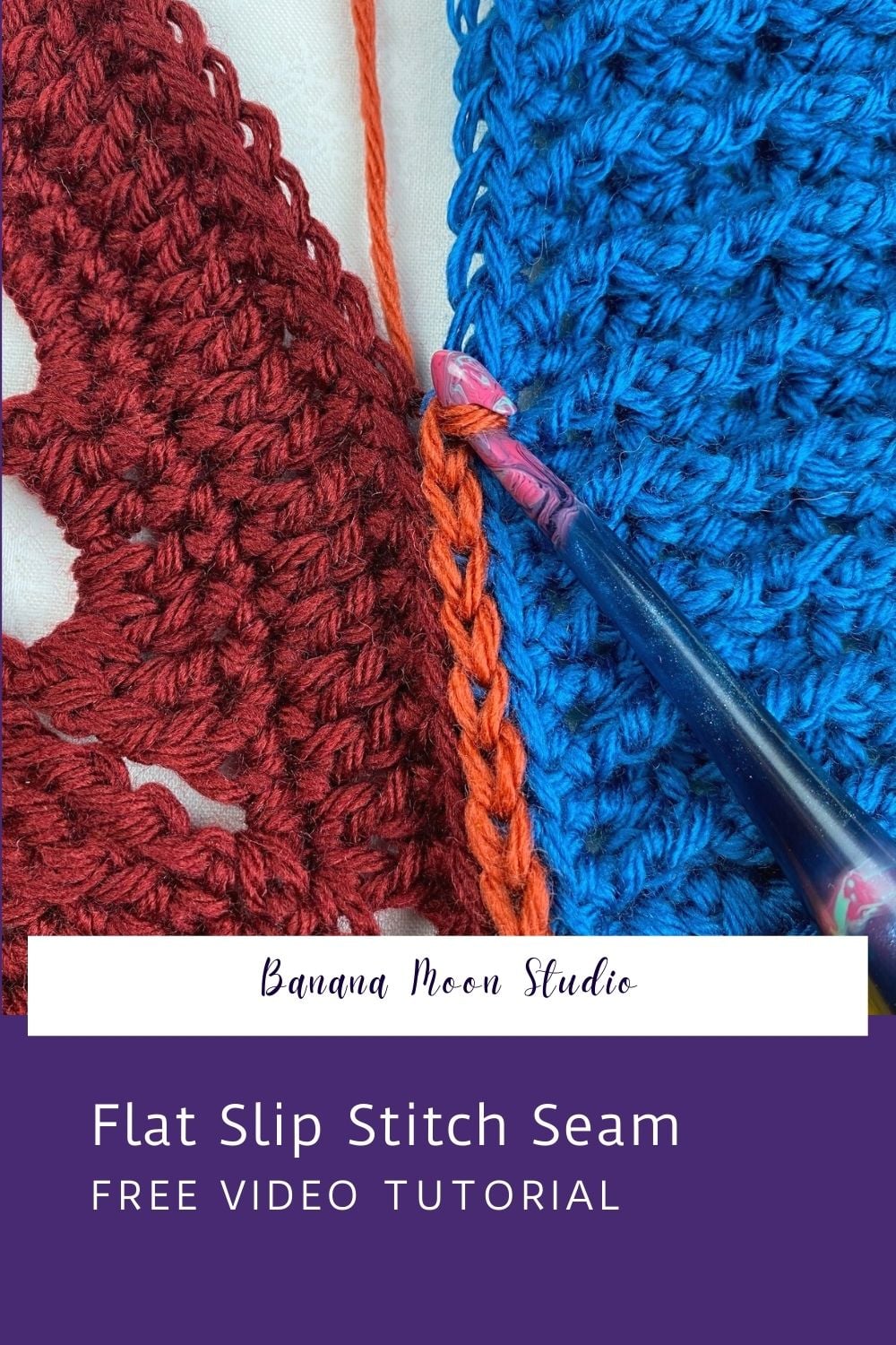 How to Crochet a Flat Slip Stitch Seam • Banana Moon Studio