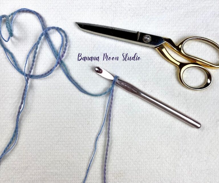How to Crochet With Two Strands of Yarn Held Together • Banana Moon Studio