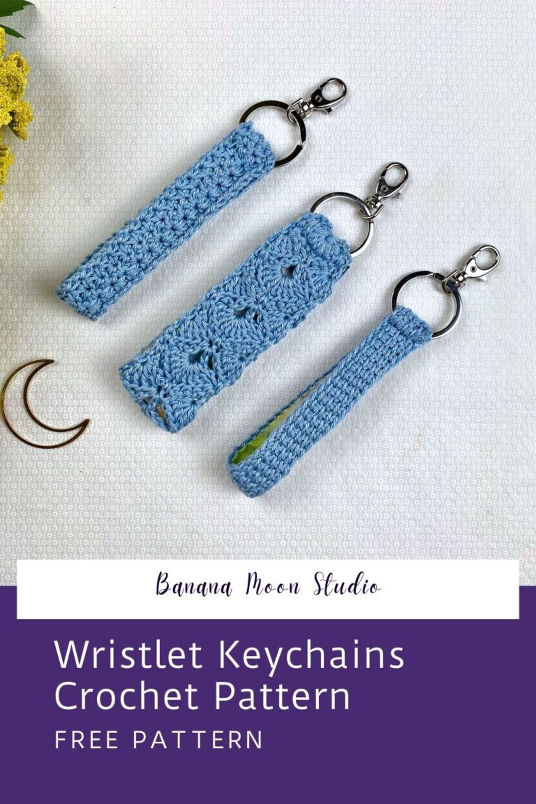 3 Free Crochet Keychain Wristlet Patterns • Banana Moon Studio