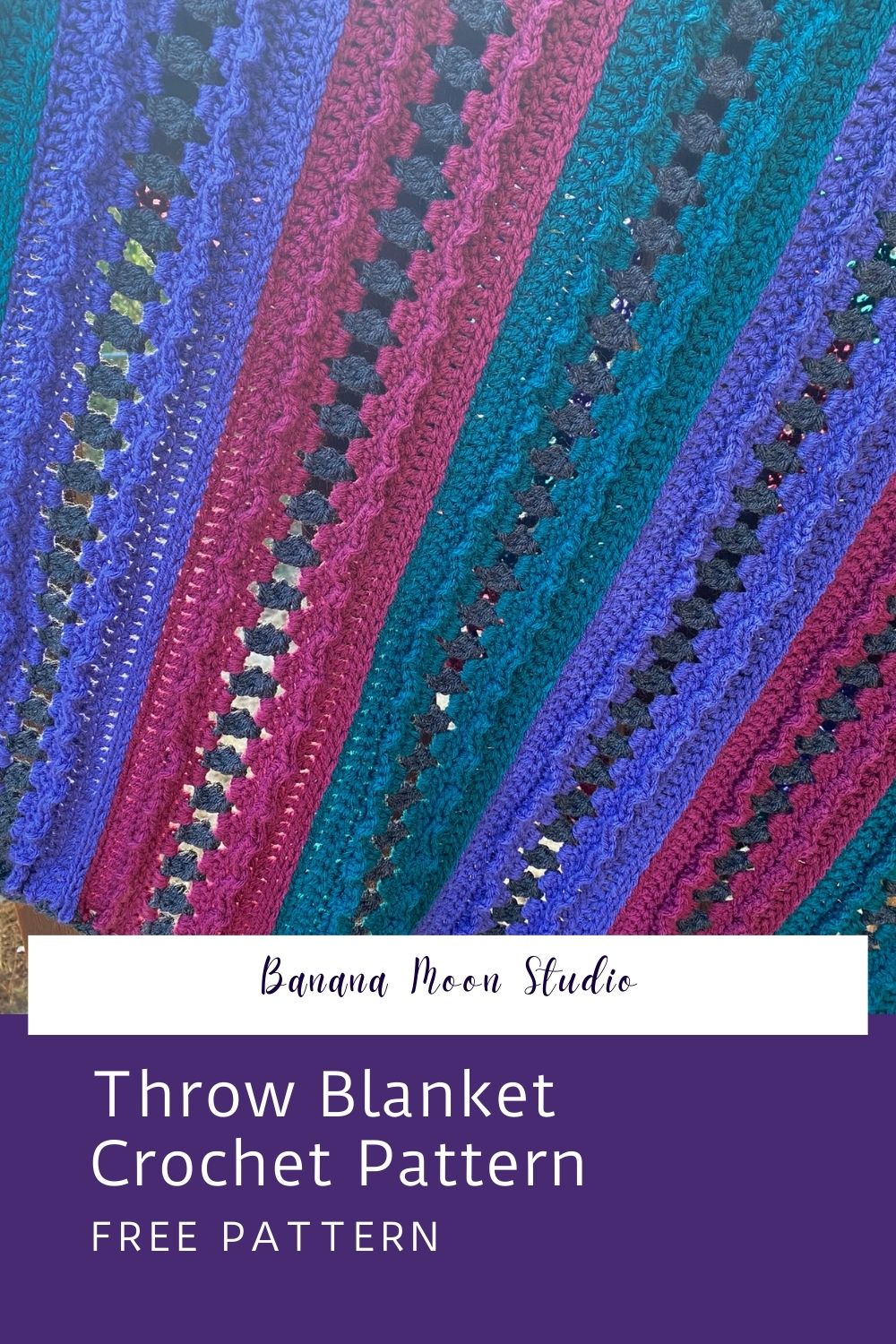 Free 4 Color Crochet Blanket Pattern • Banana Moon Studio