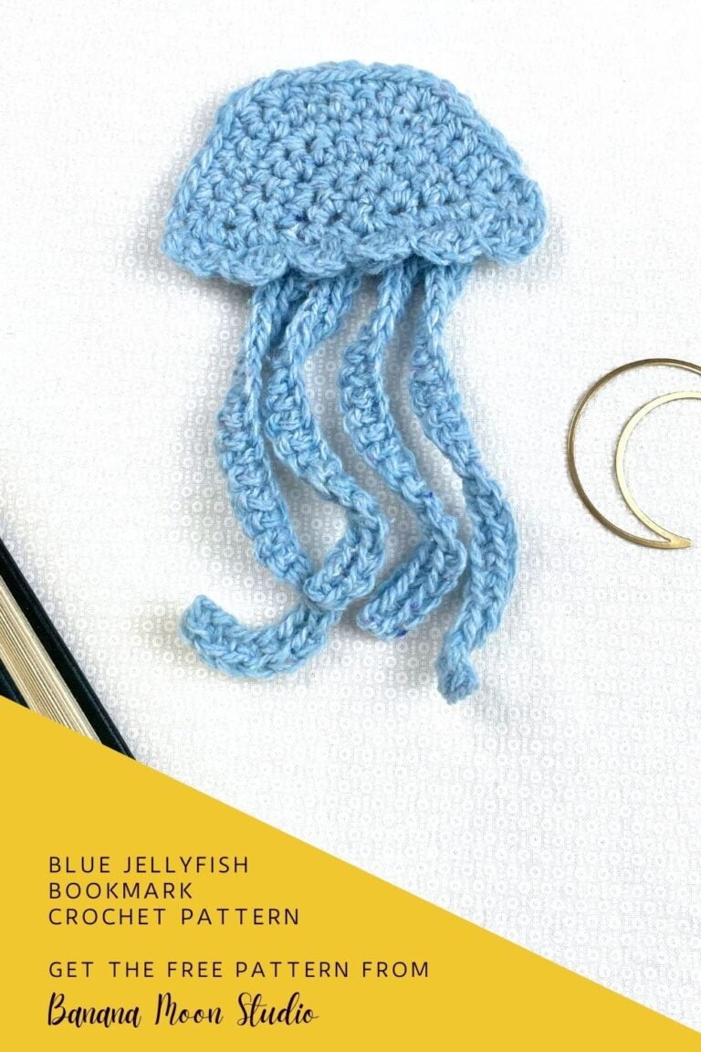 Free Blue Jellyfish Bookmark Crochet Pattern • Banana Moon Studio