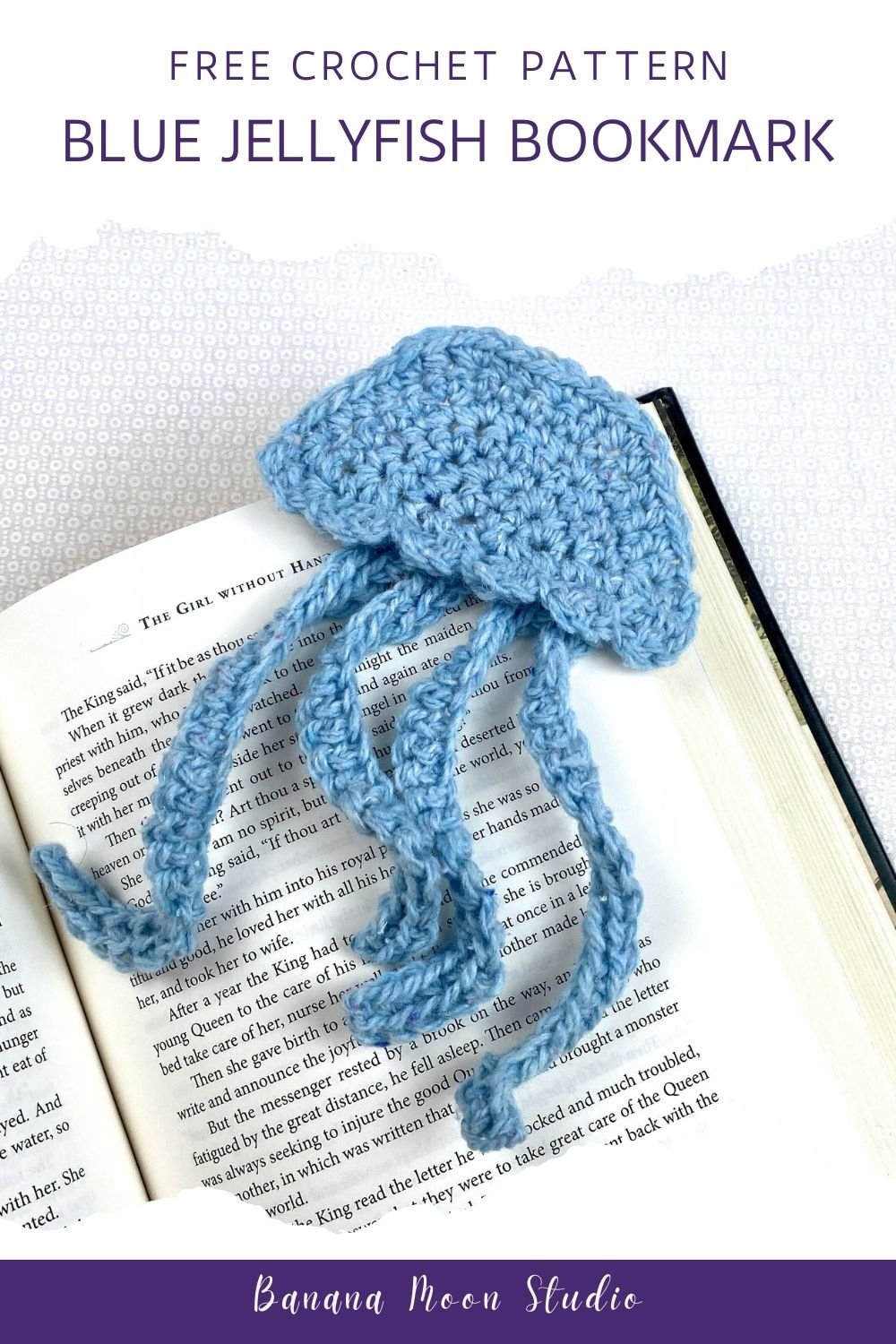 Free Blue Jellyfish Bookmark Crochet Pattern • Banana Moon Studio