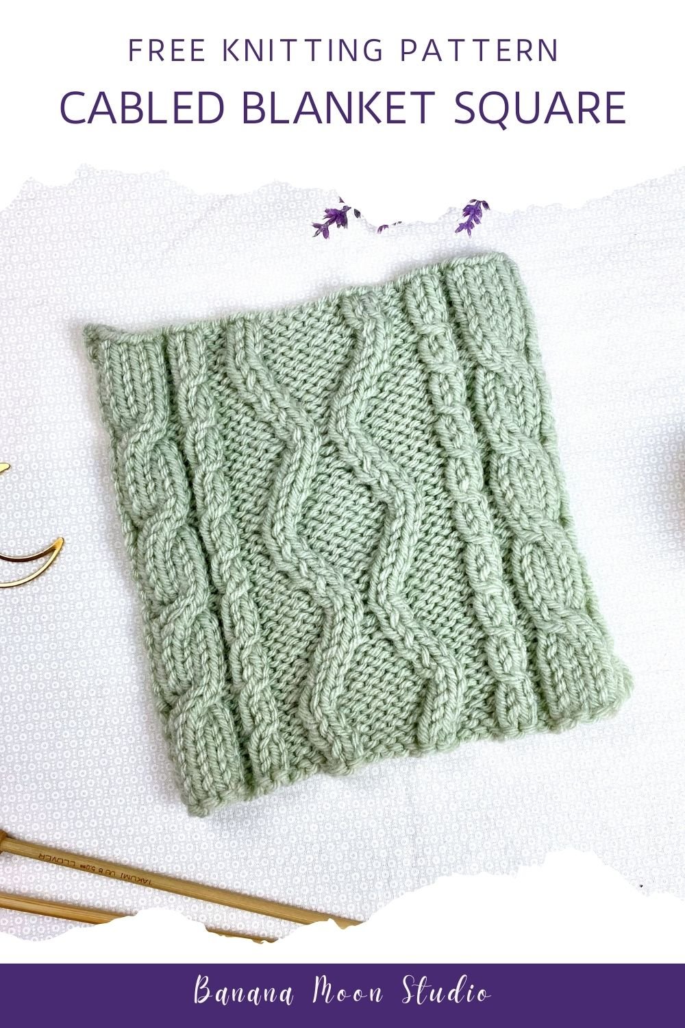 Free Cable Knit Blanket Square Pattern • Banana Moon Studio