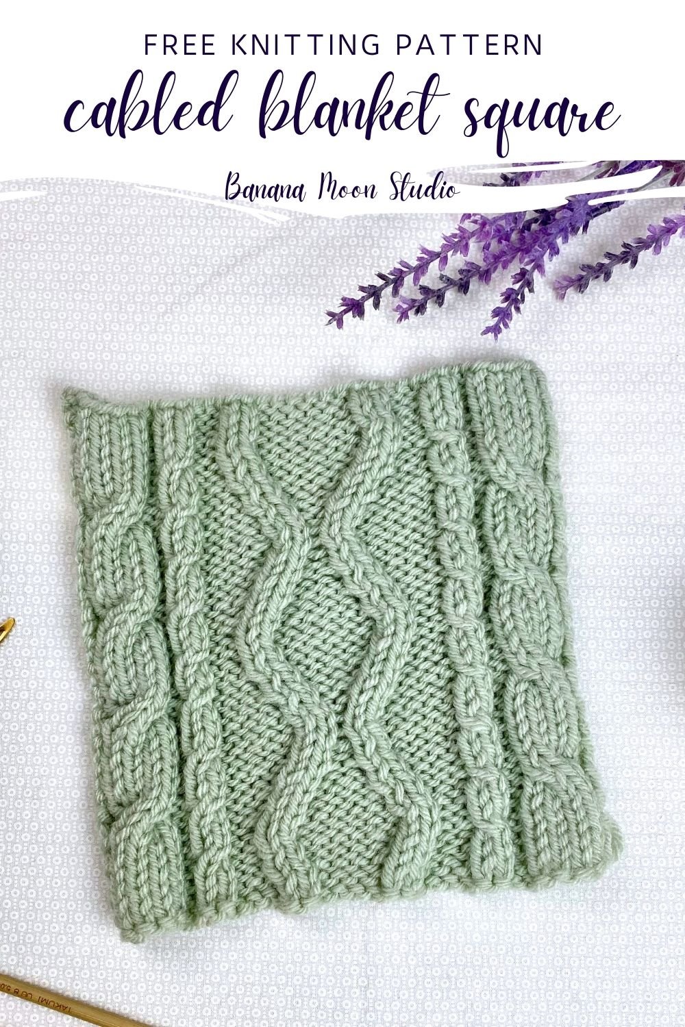 Free Cable Knit Blanket Square Pattern • Banana Moon Studio