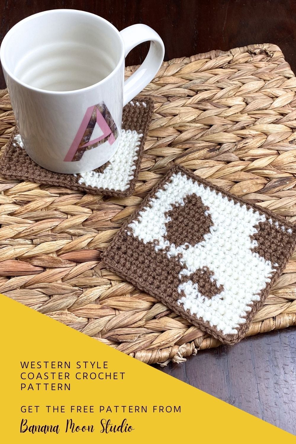 Free Western Crochet Coaster Pattern • Banana Moon Studio