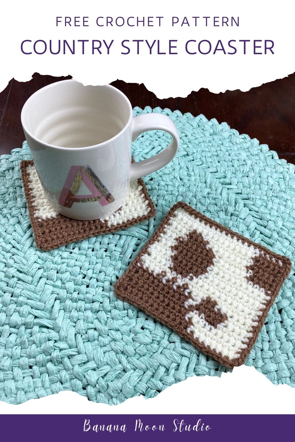 Free Western Crochet Coaster Pattern • Banana Moon Studio