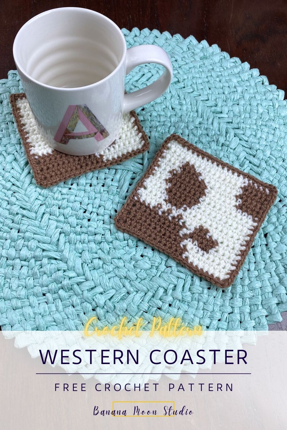 Free Western Crochet Coaster Pattern • Banana Moon Studio