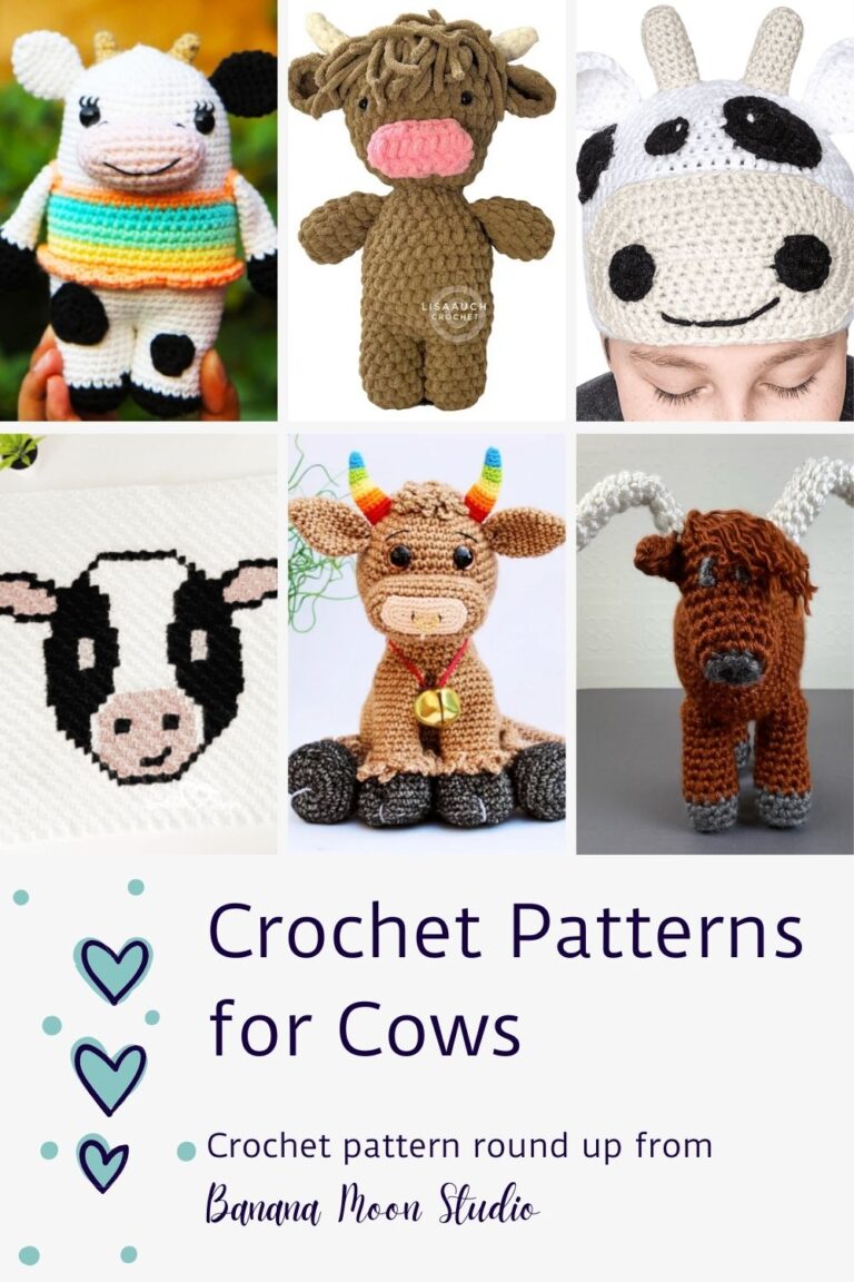 32 Crochet Cow Patterns • Banana Moon Studio