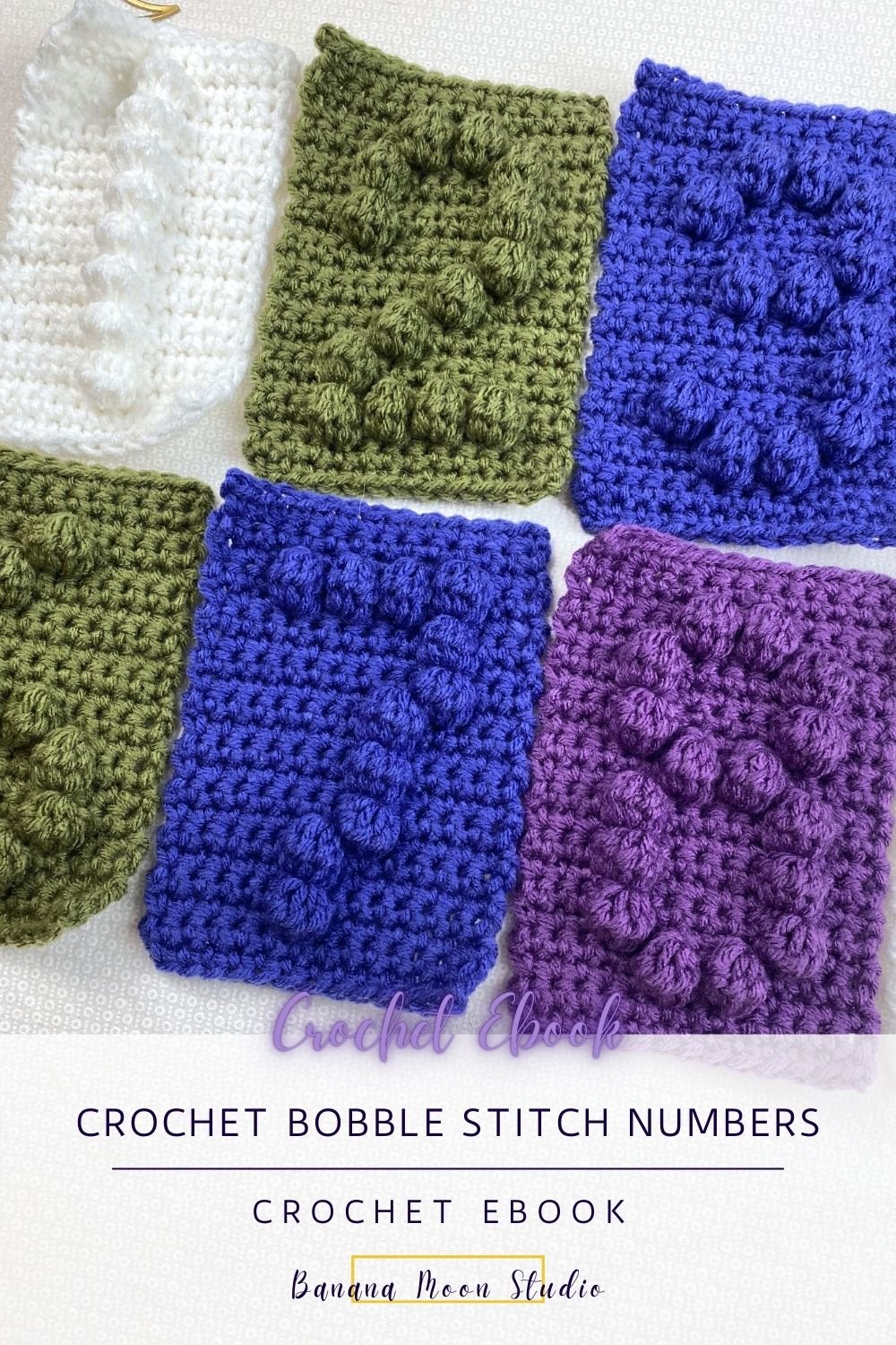 Crochet Bobble Stitch Numbers Free Ebook • Banana Moon Studio