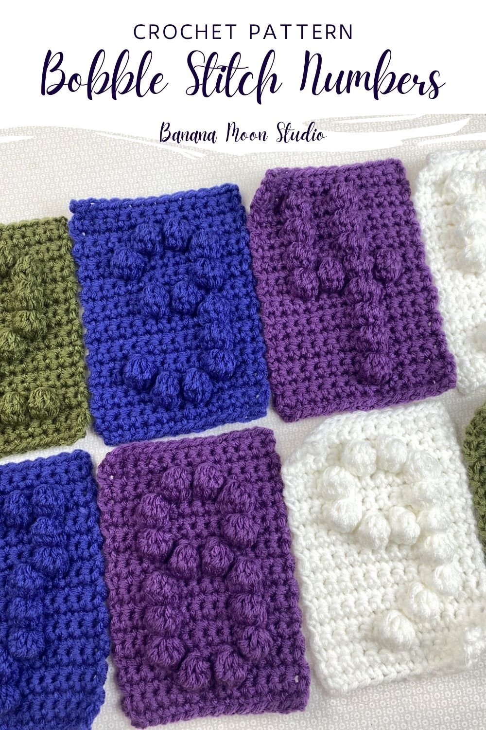Crochet Bobble Stitch Numbers Free Ebook • Banana Moon Studio