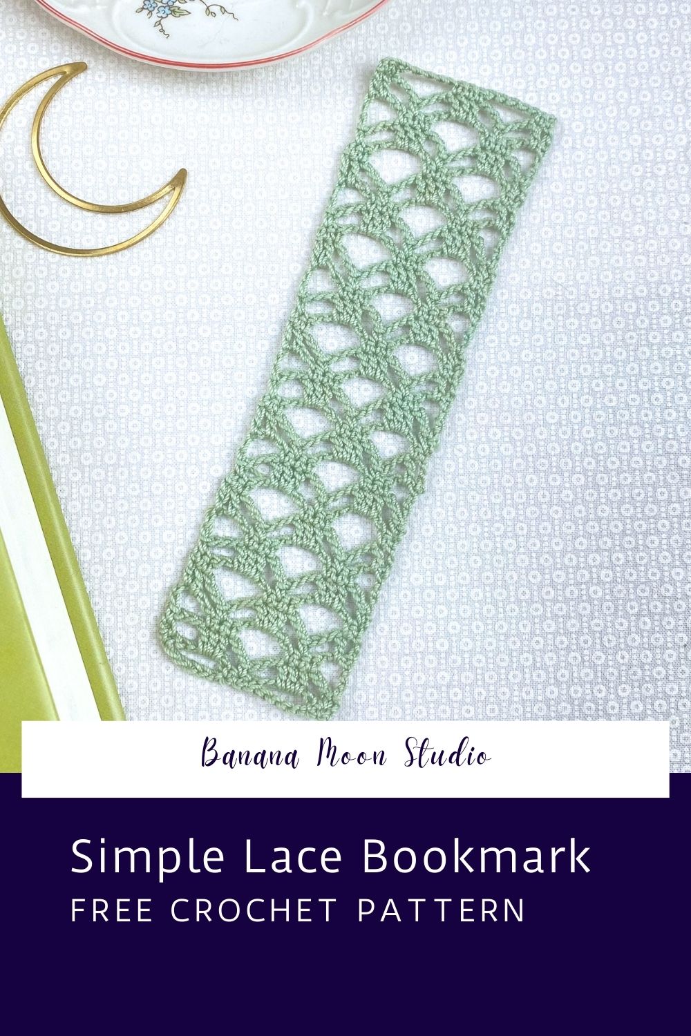 Free Crochet Lace Bookmark Pattern • Banana Moon Studio