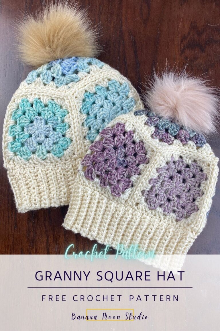 Free Granny Square Beanie Pattern in 5 Sizes • Banana Moon Studio