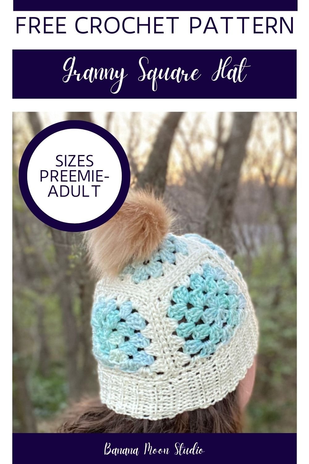 Free Granny Square Beanie Pattern in 5 Sizes • Banana Moon Studio