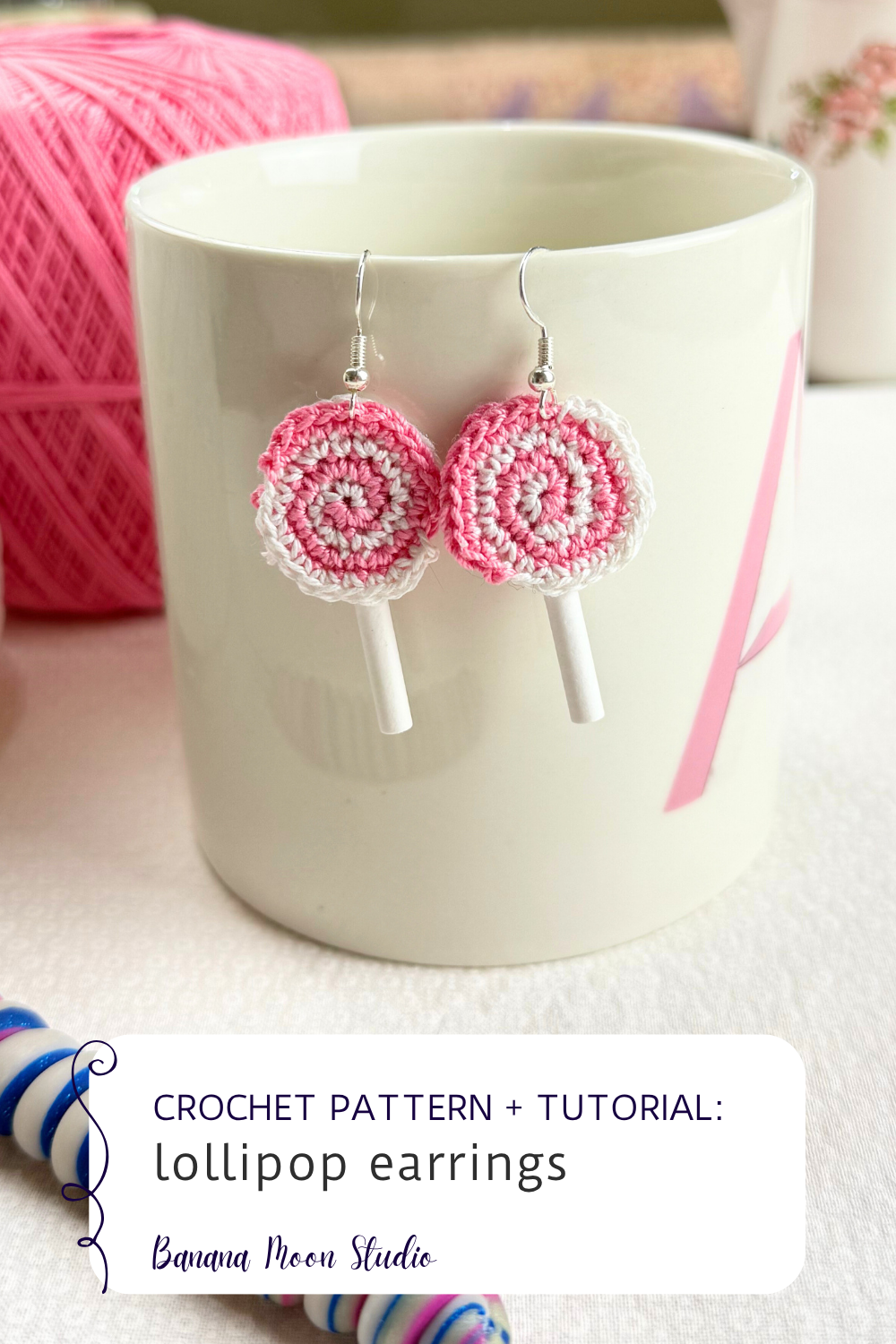 Free Crochet Lollipop Earrings Pattern • Banana Moon Studio