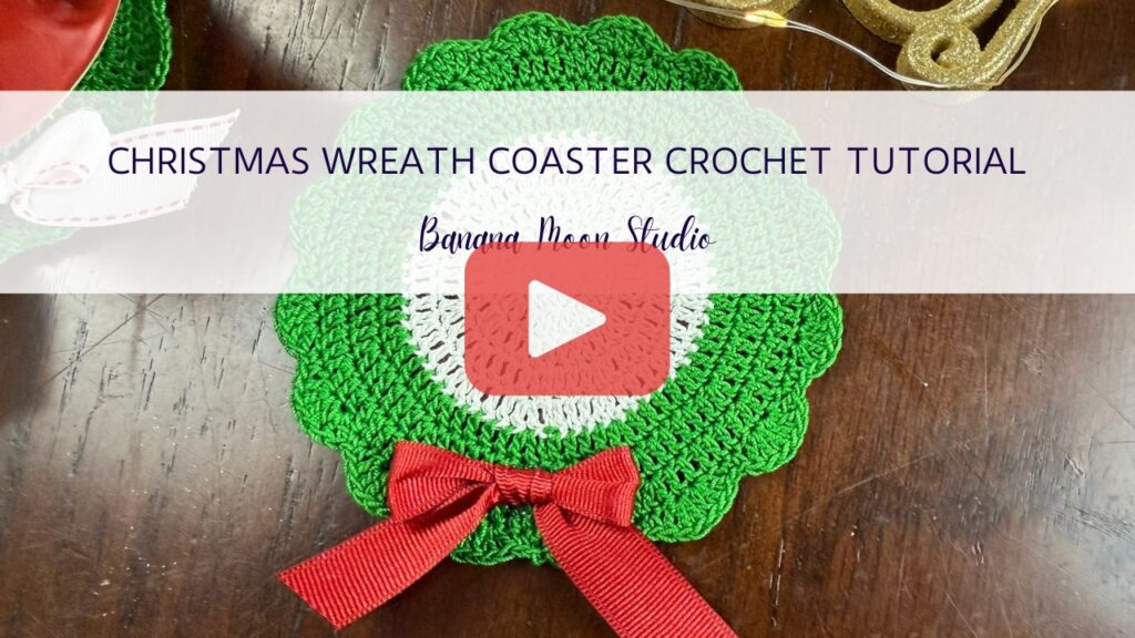 Christmas Crochet Coaster Free Pattern • Banana Moon Studio